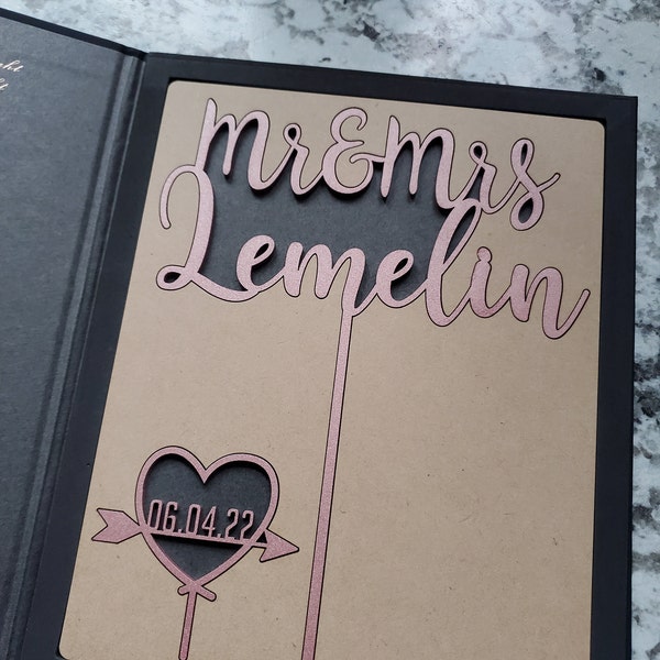 Last Name Cake Toppers for Wedding - Rose Gold Cake Topper Personalized ...