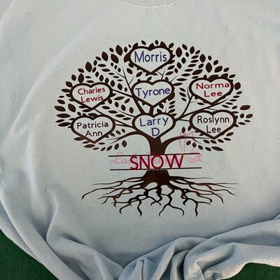 Family Tree Svg 7 Members, Family Heart Tree Svg, 7 Person Family Tree ...