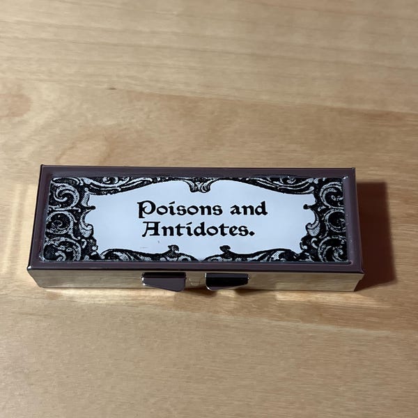 Poisons and Antidotes Pill Box - Steampunk, Gothic, Curious, Strange ...