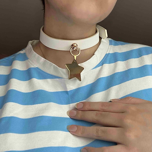 Punk Choker With Long Spikes/vegan Leather Punk Necklace/spiked Choker ...