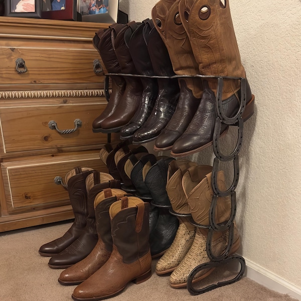 Horseshoe Boot Rack. Boot Rack, Boot Storage, Cowboy Boot Organizer ...
