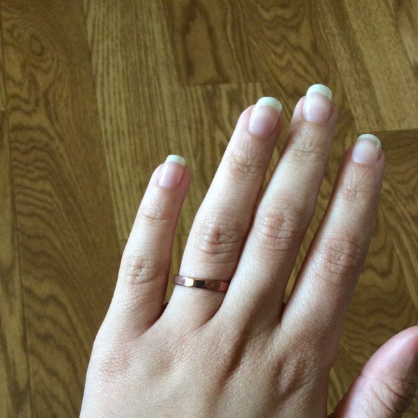 Copper Ring--women's Copper Wedding Ring--thin Band--3mm Wide Flat Edge ...