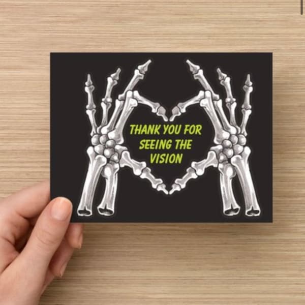 NOVA Skeleton Heart Thank You Card Template, Skeleton Hands Thank You ...