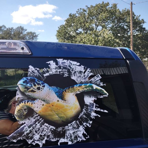 Grizzly 3D Sticker, Cracked Window Decal , Brown Bear Decal - Etsy