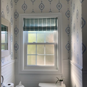 Straight Custom Valance in Denim Blue and White Stripe, Fully Lined ...