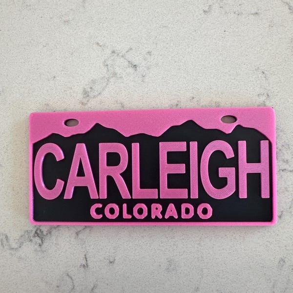 Pink Colorado License Plate for Bicycles - Etsy