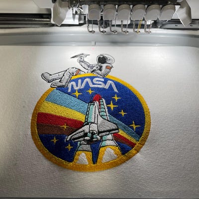 NASA MOON With Astronaut Machine Embroidery Design Space NASA Moon ...