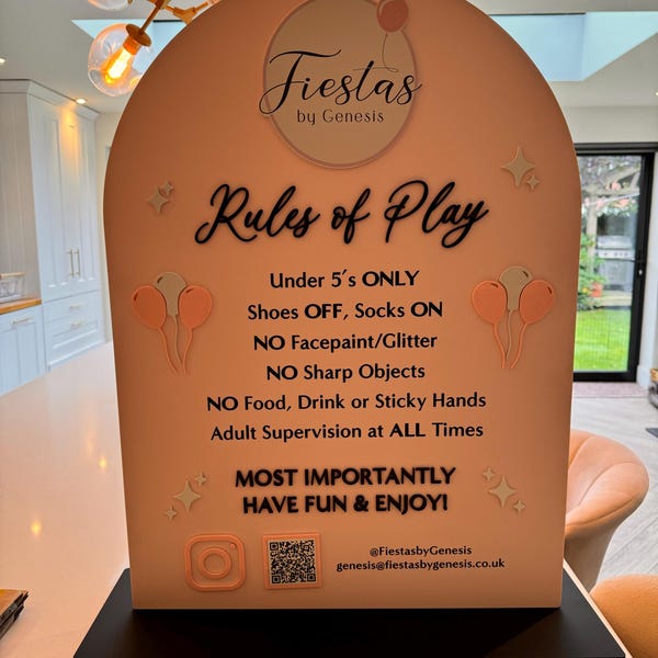 Acrylic Play Rules Sign, Soft Play Business Sign, Bouncy Castle ...