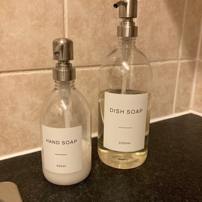 Clear Glass Bottle Labelled Refillable Bottle With Metal Gold/brass ...