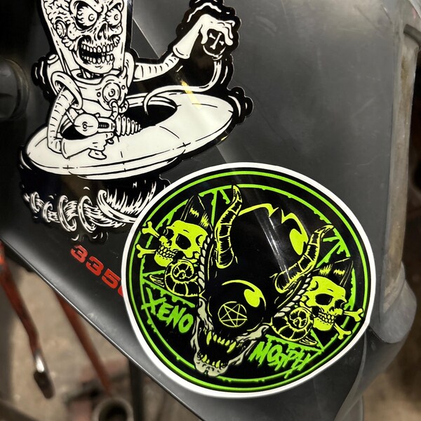 Handsome Devil Pompadour Vinyl Sticker, Horror Punk Decal, Psychobilly ...