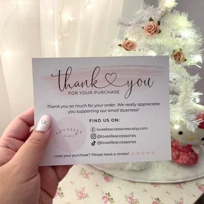 Etsy Thank You Notes Etsy Shop Thank You Small Business - Etsy