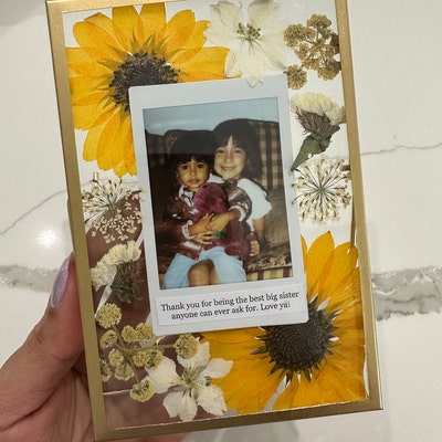 Pressed Flower Frame With Photo Anniversary Gift Gift for - Etsy