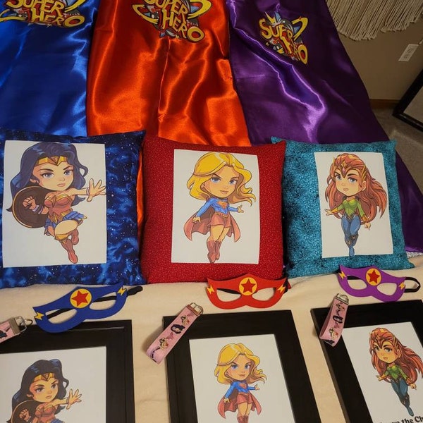 Cute Girl Superhero Clipart Bundle, Super Heroes PNG File, 300 DPI ...