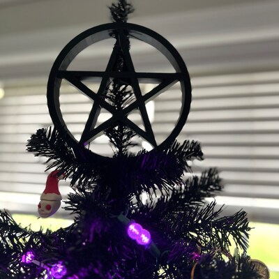 Pentagram Tree Topper Pentacle Reversible Gothic Holiday - Etsy