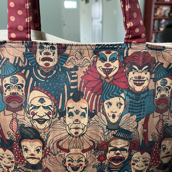 Creepy Circus Clowns Shoulder Bag Purse Scary Monsters Handbag Tote ...