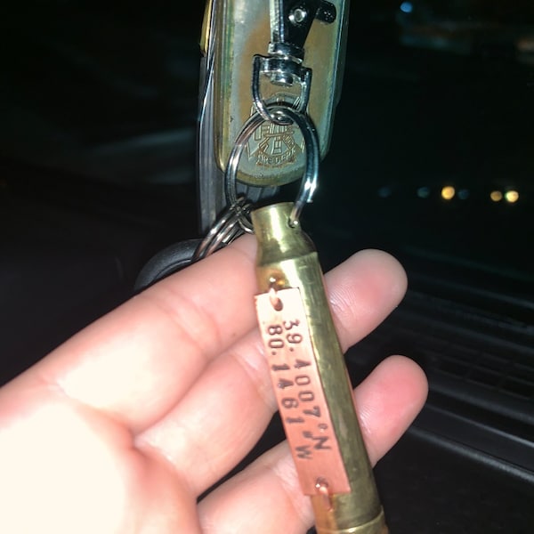 Personalized Recycled Bullet Keychain, Shell Casing Gift for Dad ...
