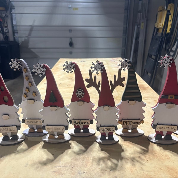 DIGITAL FILE, Set of 9 Christmas Gnomes Bundle With Stands ...
