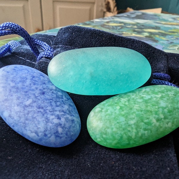 9 Seaglass Feel Memory Pebbles Encasing Ashes, Fur, Hair, or Sand ...