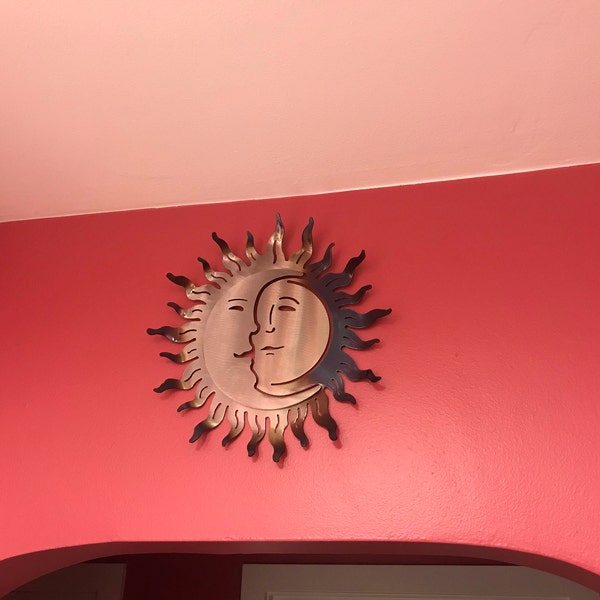 Wrought Iron Sun and Moon Sculpture, Wall Art - Etsy