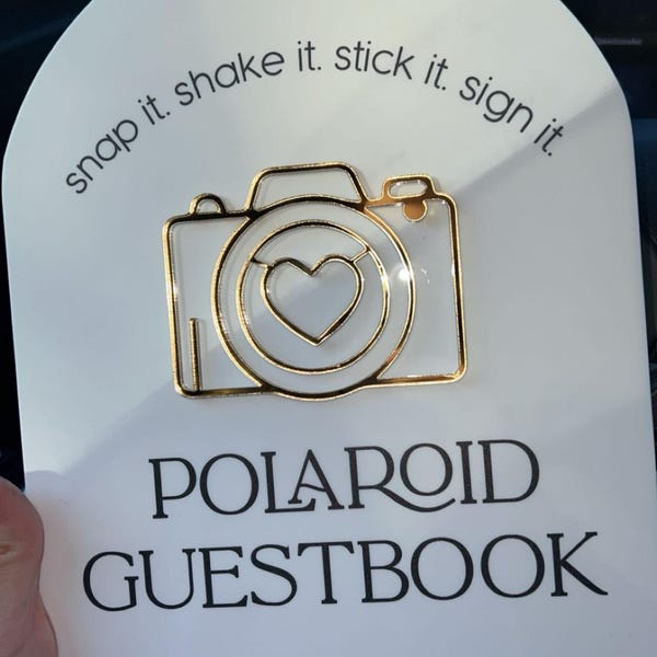 ARCH 3D Polaroid Guestbook Snap It Stick It Sign It Clear Glass Look ...