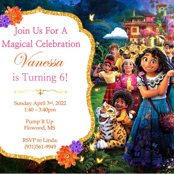 Encanto, Printable Encanto Birthday Invitation, Birthday Invitation ...
