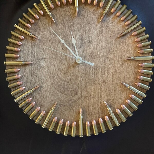 Original Dark Walnut Stained Bullet Clock. Perfect Veteran Gift or for ...