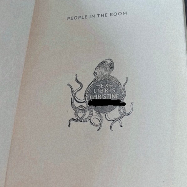 Squid Library Stamp, Custom Ex Libris Self Inking Book Plate, Booktok ...