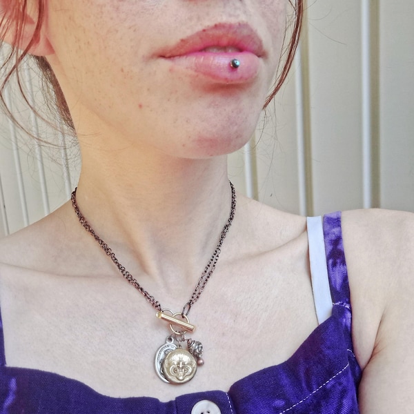 Large Spike Bridge Piercing, 14g Internally Threaded Straight Barbell ...