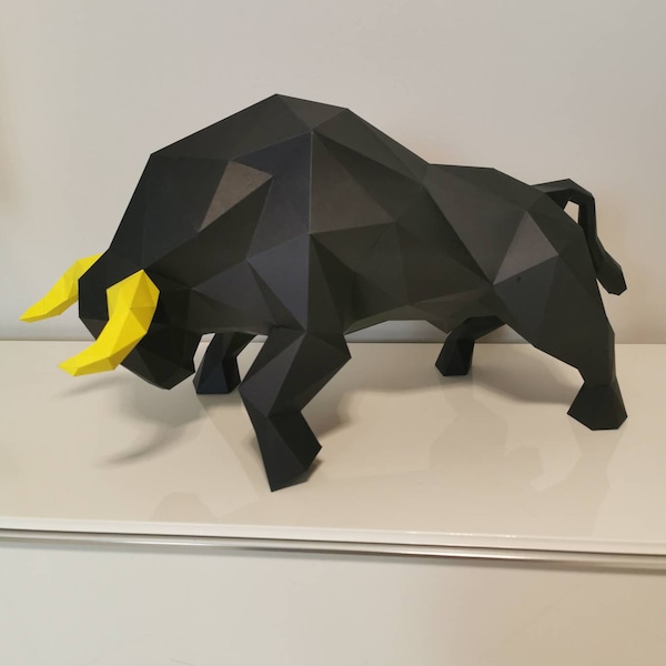 Toro Papercraft Plantilla，Abstracto 3D Origami, Decoración del Hogar ...