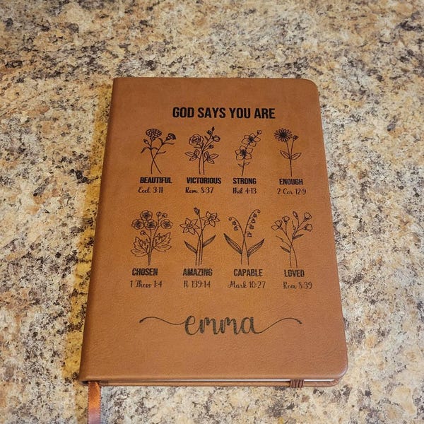 Personalized Leather Journal Prayer Journal for Women Custom Positive ...