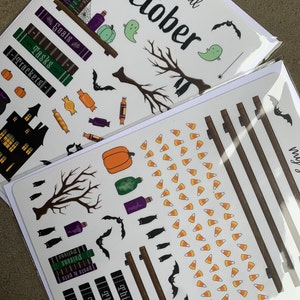 October Monthly Bullet Journal Sticker Kit Halloween Themed Stickers ...