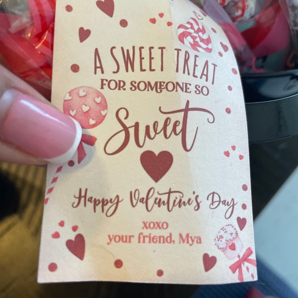 EDITABLE Valentine Sweet Treat Favor Tag Hearts Treat Bag Tag Baby ...