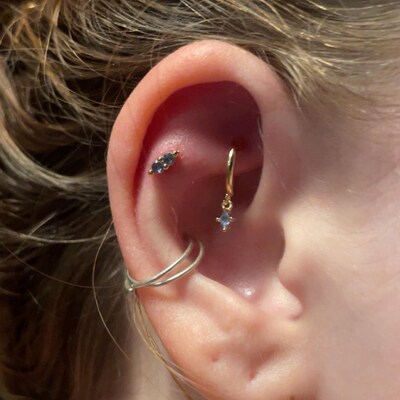 Black Front Back Earrings Black Ear Jacket Dainty Ear Jacket Gold ...