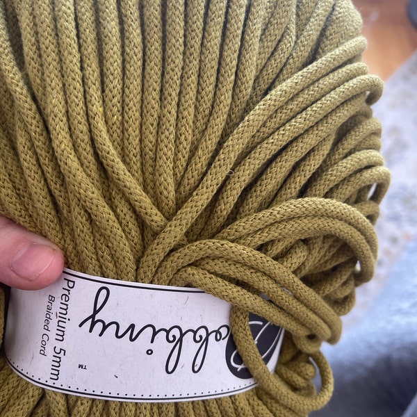 BRAIDED COTTON CORD 5mm 100 M 108 Yards Macrame Cord Cotton Cord Knit ...