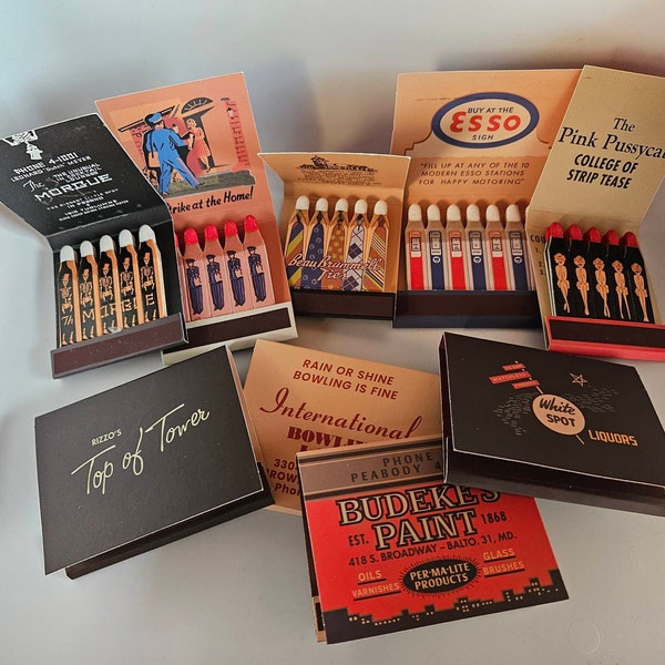 Pack of 10 Vintage Style Matchbooks With Print on Matches - 10 Unique ...