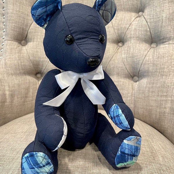 Memory Bear, Keepsake Bear, Memorial Gift, Custom Teddy Bear, Bear Made ...