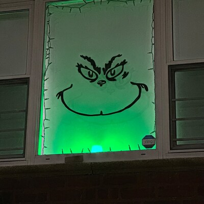 Grinch Face Vinyl Adhesive Decal Decoration Holiday Craft Projects ...