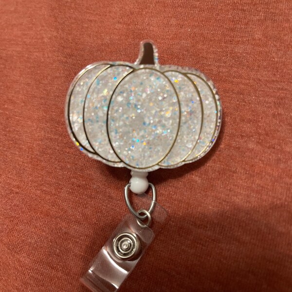 Pumpkin Badge Reel, Fall ID Holder, Thanksgiving Badge Reel, Halloween ...