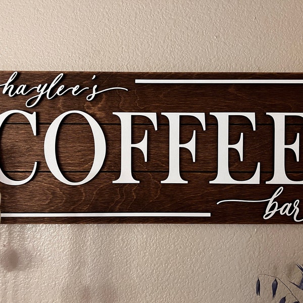 Pallet Sign - Coffee Bar Sign - Custom Wood Sign - 3D Sign ...