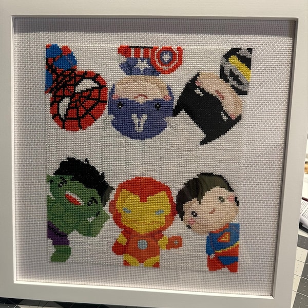 Marvel and DC Superhero Inspired Cross Stitch Pattern, Superhero ...