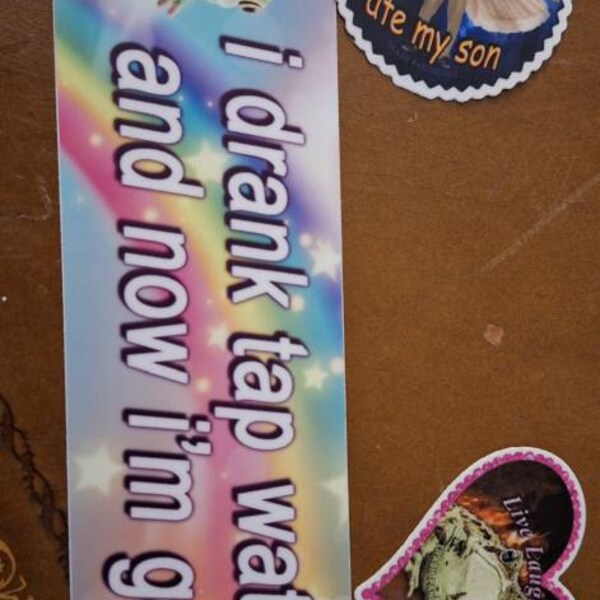 Funny Bumper Sticker - I Drank Tap Water and Now I'm Gay - Gay Frog ...