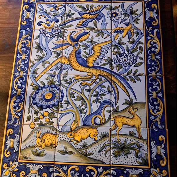 Azulejo português, Azulejo com cavalo. Pintado à mão com técnica de ...