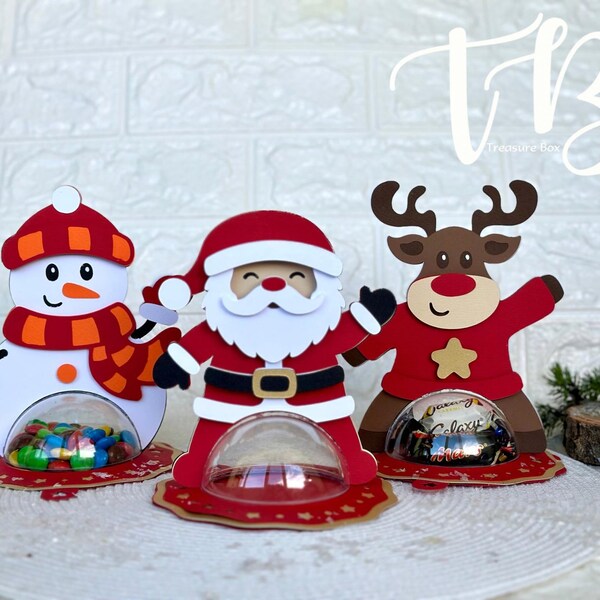 Christmas Candy Dome Bundle, Christmas Candy Holder Svg Cut Files ...
