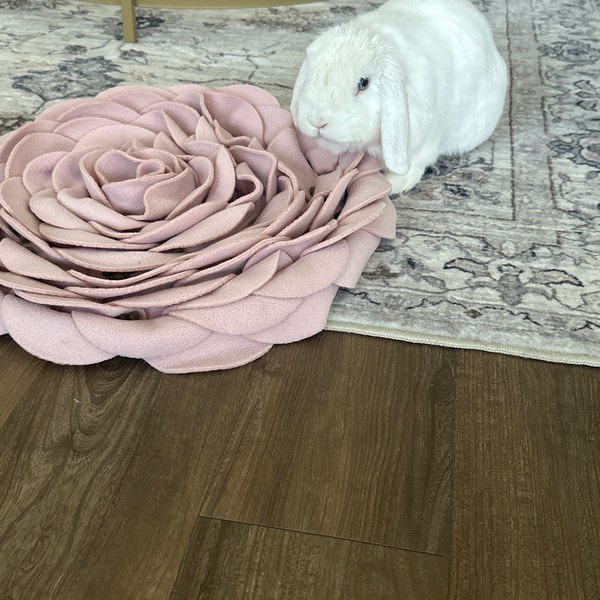 Original Flower Forager Snuffle Mat & Aesthetic Fleece Slow Feeder Puzzle for Rabbits | Small ...
