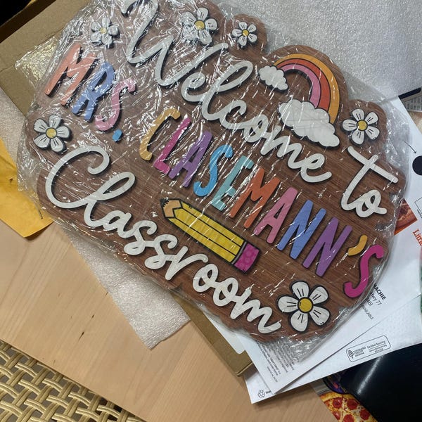 Personalized 3D Teacher Door Sign, Teacher Gifts, Classroom Welcome ...