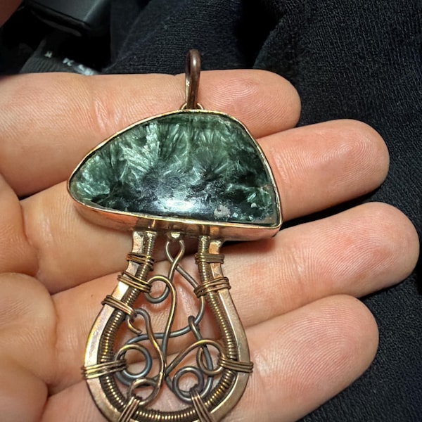 Emerald Pendant Copper Wire Wrapped Pendant Emerald Gemstone Pendant ...