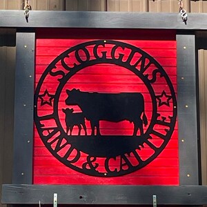 Cow Calf Metal Sign, Custom Cow/calf, Farmer Sign, Personalized ...