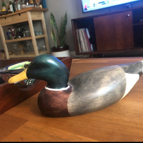 Mallard Hen Duck Decoy Hand Carved Wood Carving by Robert Kelly ...