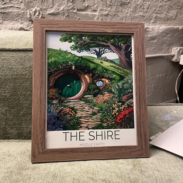The Shire Travel Poster, Middle Earth Decor, Shire Wall Art, Middle ...
