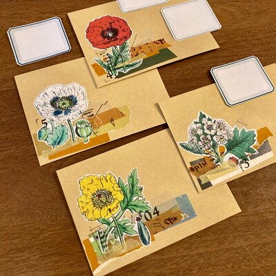 Set of Five Owl Envelopes Print From a Series of Bird Theme - Etsy